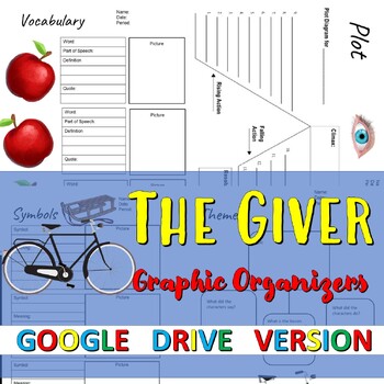 The Giver : Graphic Organizers - Google Drive Version ; Plot, Theme ...