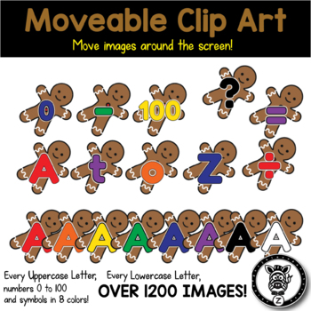Thematic Moveable Clip Art Letters & Numbers - Gingerbread Person ...