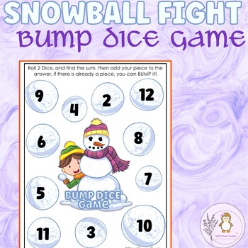 Multiplication Bump Game Snowball Fight Winter Math Dice Game Addition ...