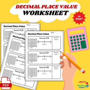 Decimal Place Value worksheet : Write Decimals as Fractions with a ...