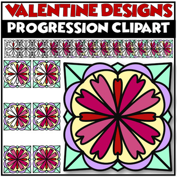 Valentines Day Progression Color by Code Clipart Images | Set 6 ...