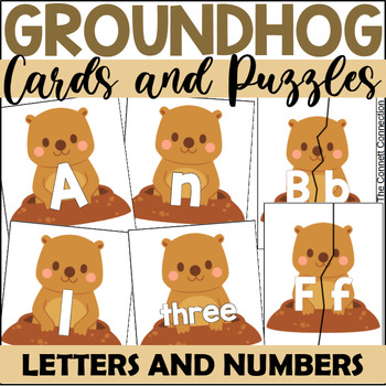 Groundhog's Day Themed Letter and Number Flash Cards and Puzzles ...