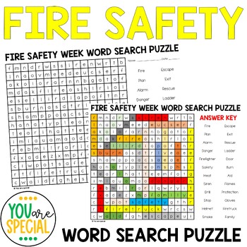 Dollar Deals Fire Safety Prevention Week Word Search Activities 2nd 3rd ...