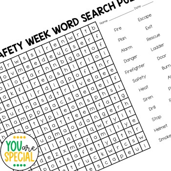 Dollar Deals Fire Safety Prevention Week Word Search Activities 2nd 3rd ...