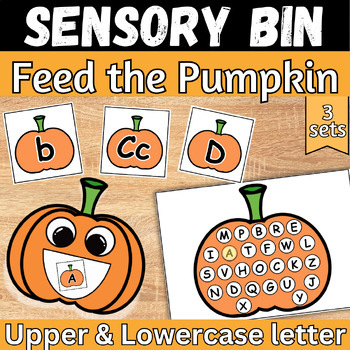 Fall Sensory bin uppercase and lowercase letter match Pumpkin Activity ...