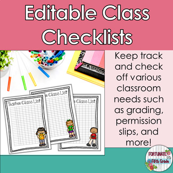 Editable Classroom Checklists | TeachShare