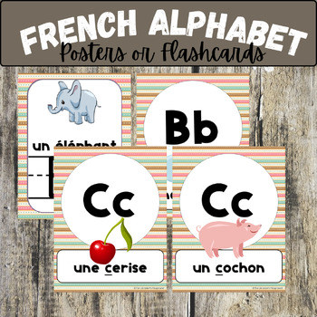 French alphabet posters boho les Affiches d'alphabet flashcards ...