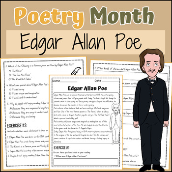 Edgar Allan Poe National Poetry Month Reading Comprehension Passage ...