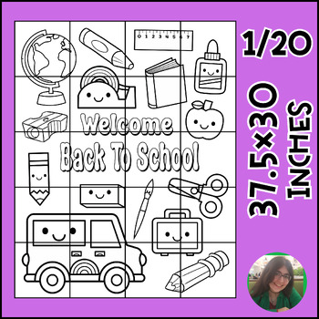 Welcome Back To school Coloring Collaborative Poster | Bulletin Board ...