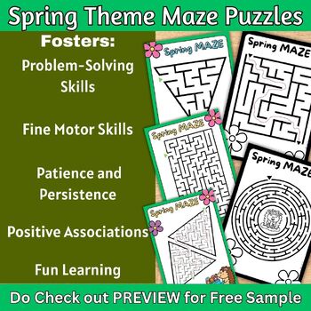 Spring Maze Puzzle: Kindergarten and Preschool Early Finisher Activity ...