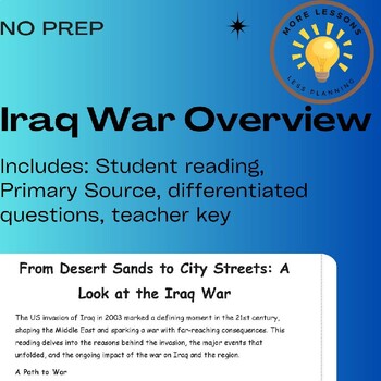 Deep Dive Into the Iraq War Overview Guided Reading Comprehension ...