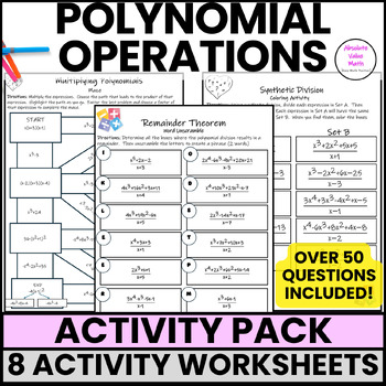 Polynomial Operations Synthetic Division Factor Theorem Activity ...