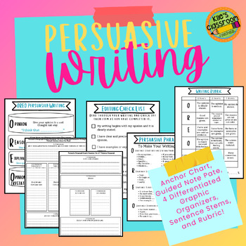Persuasive Writing OREO Graphic Organizer, Anchor Chart, & Sentence ...