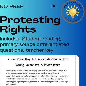 Protest Rights: Student Rights Current Events Reading Comprehension ...