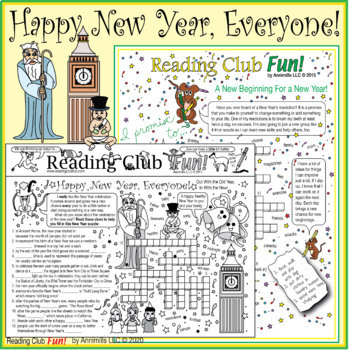 Happy New Year 2025 Activity Set, Word Search, Crossword Puzzle ...