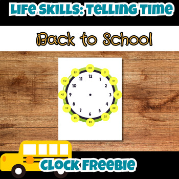 Telling Time Analog Clock Visual FREEBIE Special Education Life Skills ...