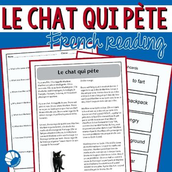 French reading Compréhension de Lecture Le Chat Qui Pète | TeachShare