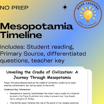Timeline Through Ancient Mesopotamia Reading Comprehension Worksheet ...