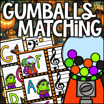Gumball Friends Music Notes Matching Flashcards for Halloween | TeachShare