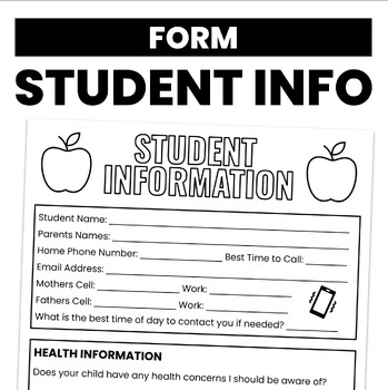 FREEBIE: Student Information Form | TeachShare