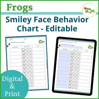Frogs Smiley Face Behavior Chart Editable | TeachShare
