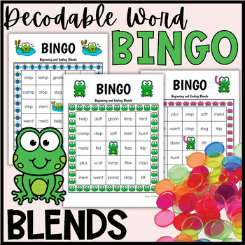 Consonant Blend Bingo - Beginning & Ending Blend Word Reading Practice ...