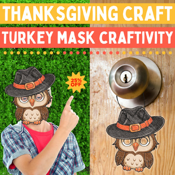 Owl Mask Craft Activity for Kids Fall Autumn Craftivity for November ...