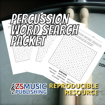 Percussion Family Word Search Packet - 9 Total Word Searches | TeachShare