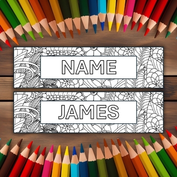 Editable Name Coloring Bookmarks & Desk Tags | Printable Bookmarks to ...