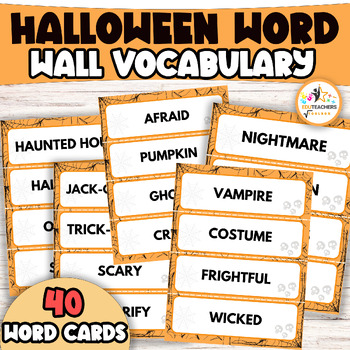 Halloween Word Wall Vocabulary Cards - Printable Classroom Decorations ...