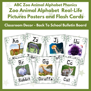 ABC Zoo Animal Alphabet Phonics: Real World Pictures Posters and Flash ...
