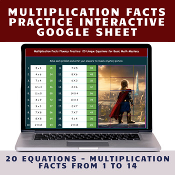 Multiplication Facts Practice Interactive Google Sheet Mystery Picture ...