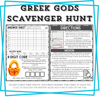 Greek Gods Scavenger Hunt (No Prep!) | TeachShare