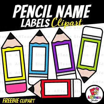 [FREEBIE] Pencil Labels- Name Tags Clipart for Classroom [ARTeam Studio ...