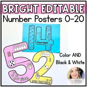 Numbers 1 to 20 Posters - Number Anchor Charts Bright Rainbow Classroom ...