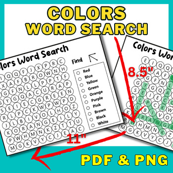 Colors Vocabulary Word Search Puzzle Worksheets | TeachShare