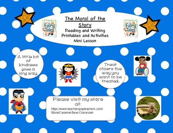 "The Moral of the Story" Reading and Writing Printable and Kindness ...