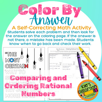 Compare and Order Rational Numbers Color By Answer / Color By Number ...