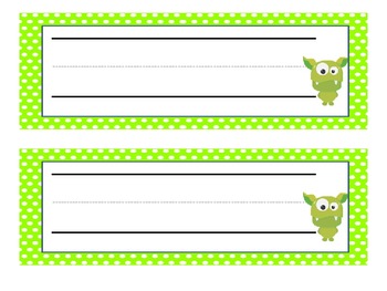 Monster Themed Name Plates | TeachShare