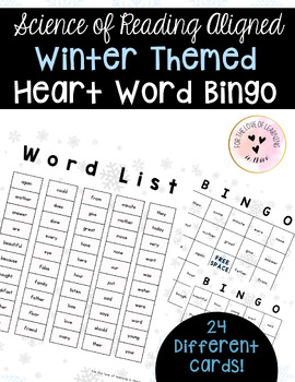 Science of Reading Aligned Heart Word Bingo - Winter Themed | TeachShare