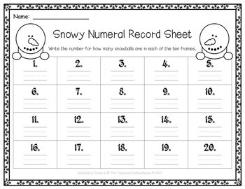 Snowy Count the Room Ten Frames for 1-20 | TeachShare