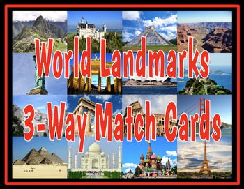 World Landmarks 3-Way Match Cards | TeachShare
