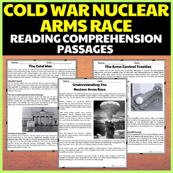 Cold War Nuclear Arms Race Reading Comprehension Passages Treaties M-C ...