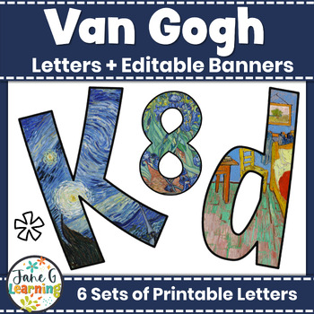 Vincent Van Gogh Bulletin Board Letters & Editable Banners | Art ...