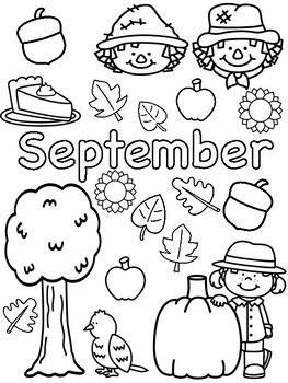 September Coloring Page Freebie | TeachShare