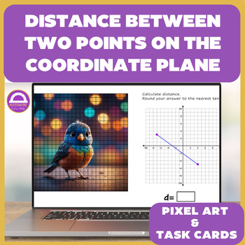 Finding Distance Between Two Points on the Coordinate Plane Pixel Art ...