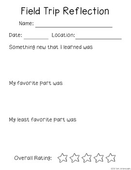Field Trip Log and Reflection Writing Activity | TeachShare