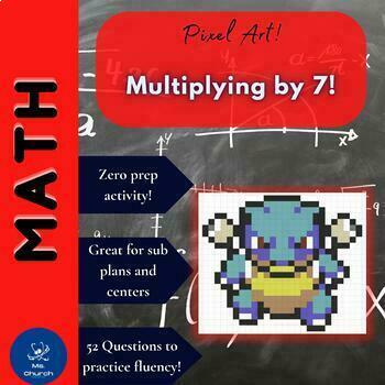 Math Pixel Art! - Multiplying by 7 - Multiplication Facts x7 | TeachShare