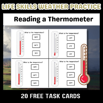 FREE Reading a Thermometer Task Cards Special Education Weather ...
