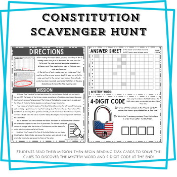 United States Constitution Scavenger Hunt (No Prep!) | TeachShare